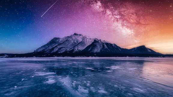 Bing image: Abraham Lake, Alberta, Canada - Bing Wallpaper Gallery
